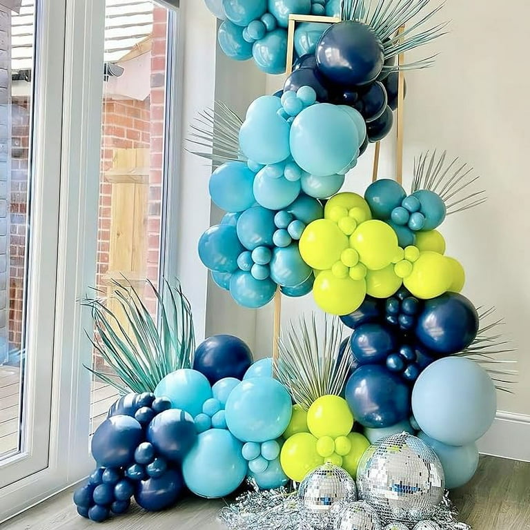 Individual Blue And Green Balloons PartyWoo Green Balloon Garland, 100