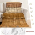 Brown Wood Grain Fleece Throw Blanket Vintage Farmhouse Country Style ...