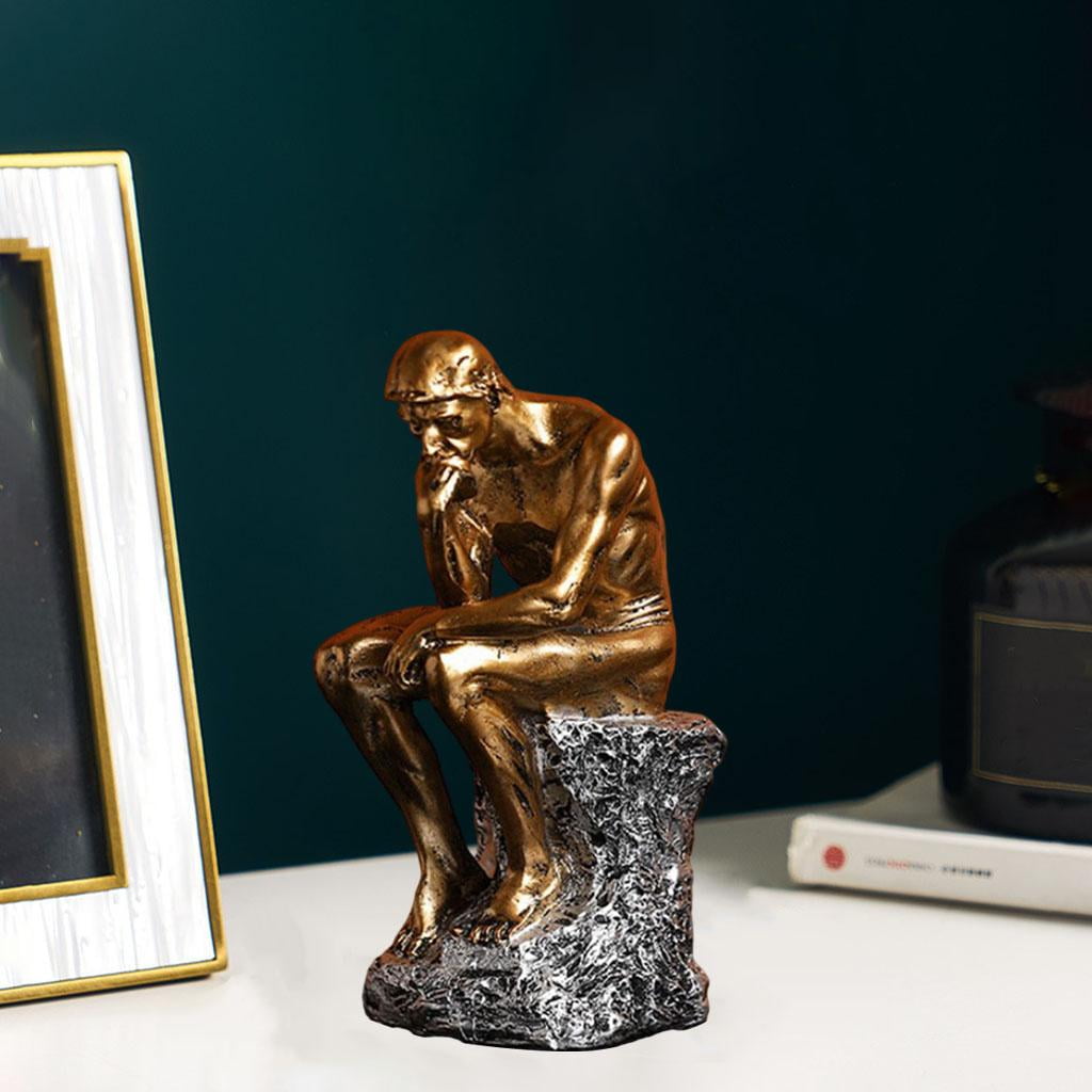 Buy Modern The Thinker Sitting Man Statue Figurine Resin Sculpture ...