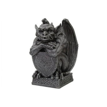 Winged Gargoyle Statue Guardian, Poised Protector, Cold Cast Resin ...