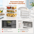 8 Pack Multicolor Click-Together Lid Borosilicate Glass Food Storage ...
