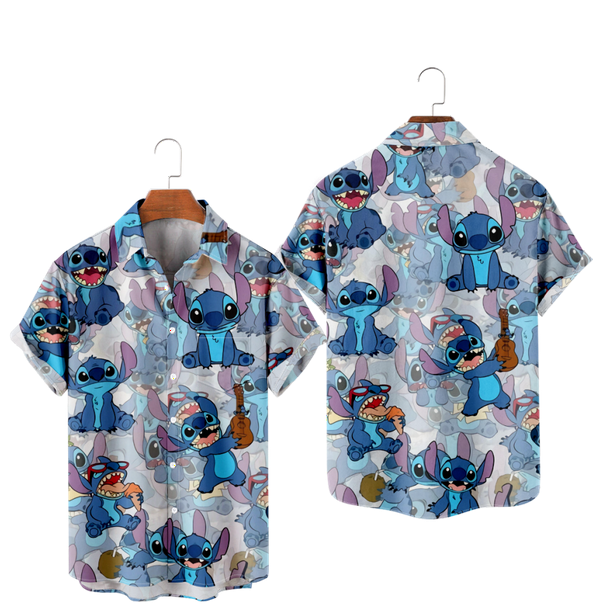 Disney Lilo And Stitch Shirts 3d Printing Tees Tops Hawaiian Short Sleeve