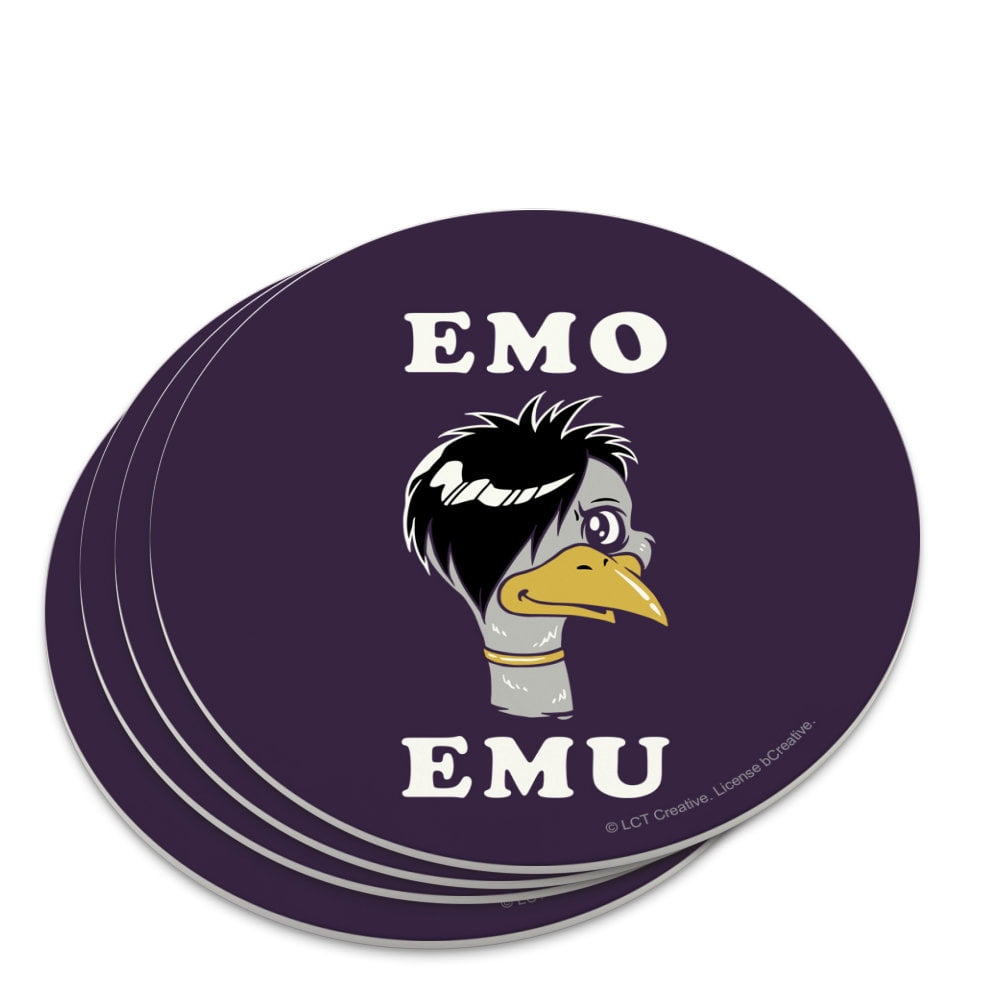 Emo Emu Funny Humor Novelty Coaster Set - Walmart.com