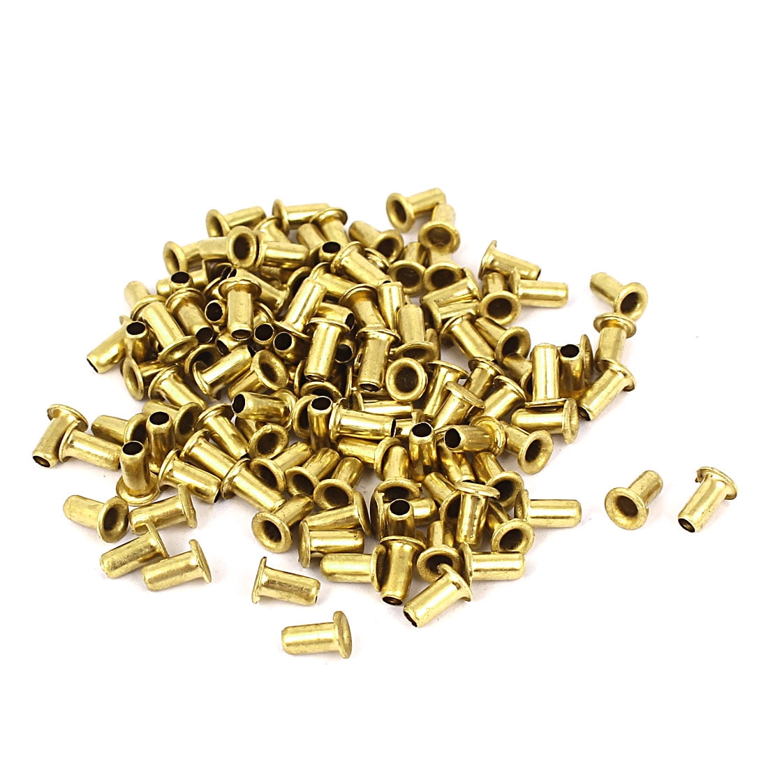 100pcs 3mm x 6mm Brass Plated Rivets Hollow Grommets PCB Circuit Board ...