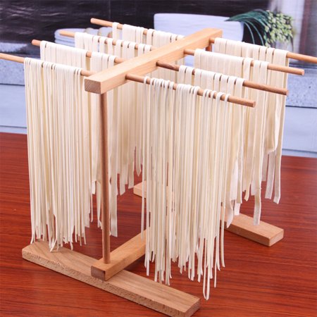 Collapsible Wooden Pasta Drying Rack Beechwood Noodle Spaghetti Holder ...