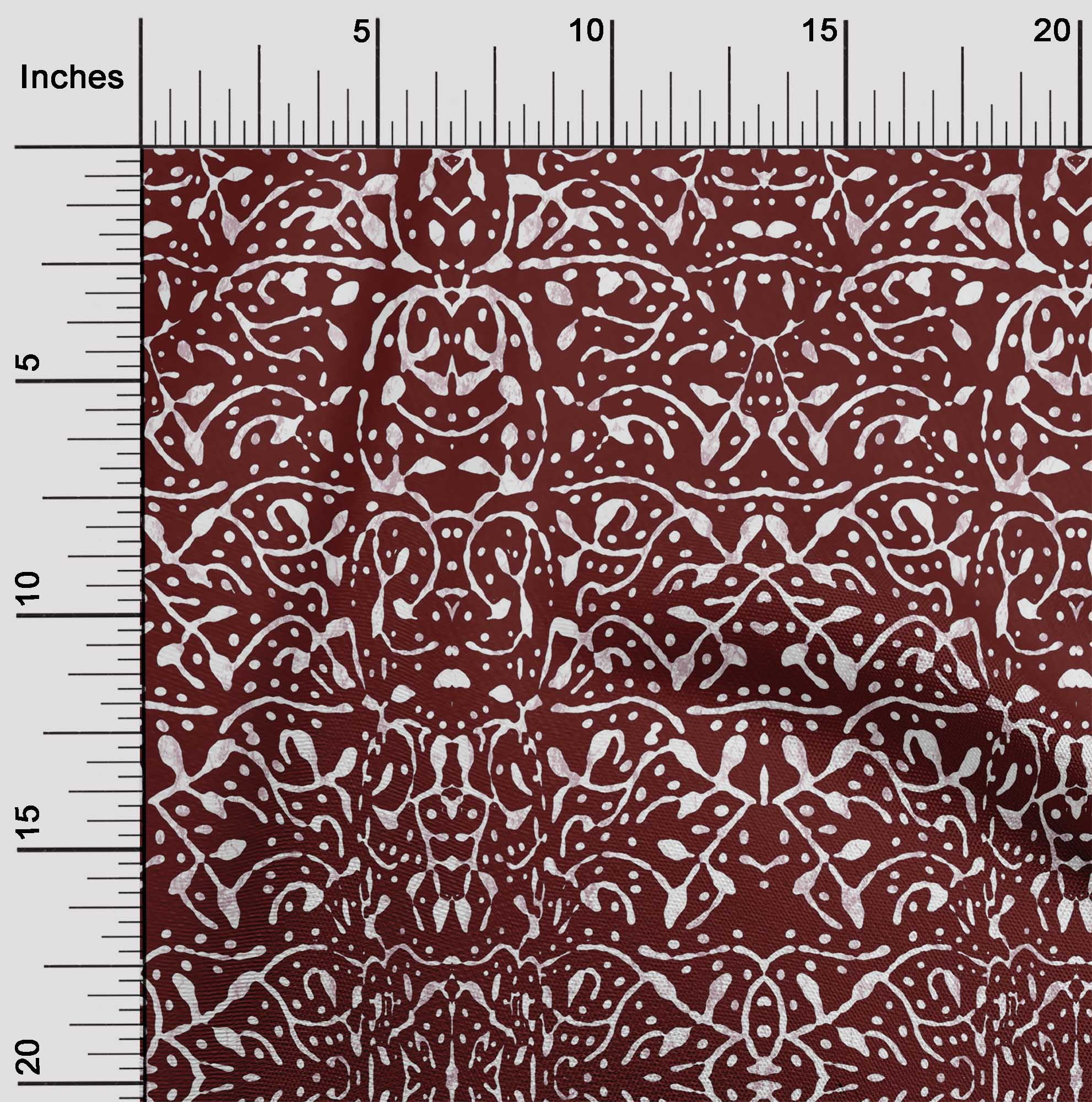 oneOone Viscose Jersey Maroon Fabric Abstract Block Dress Material ...