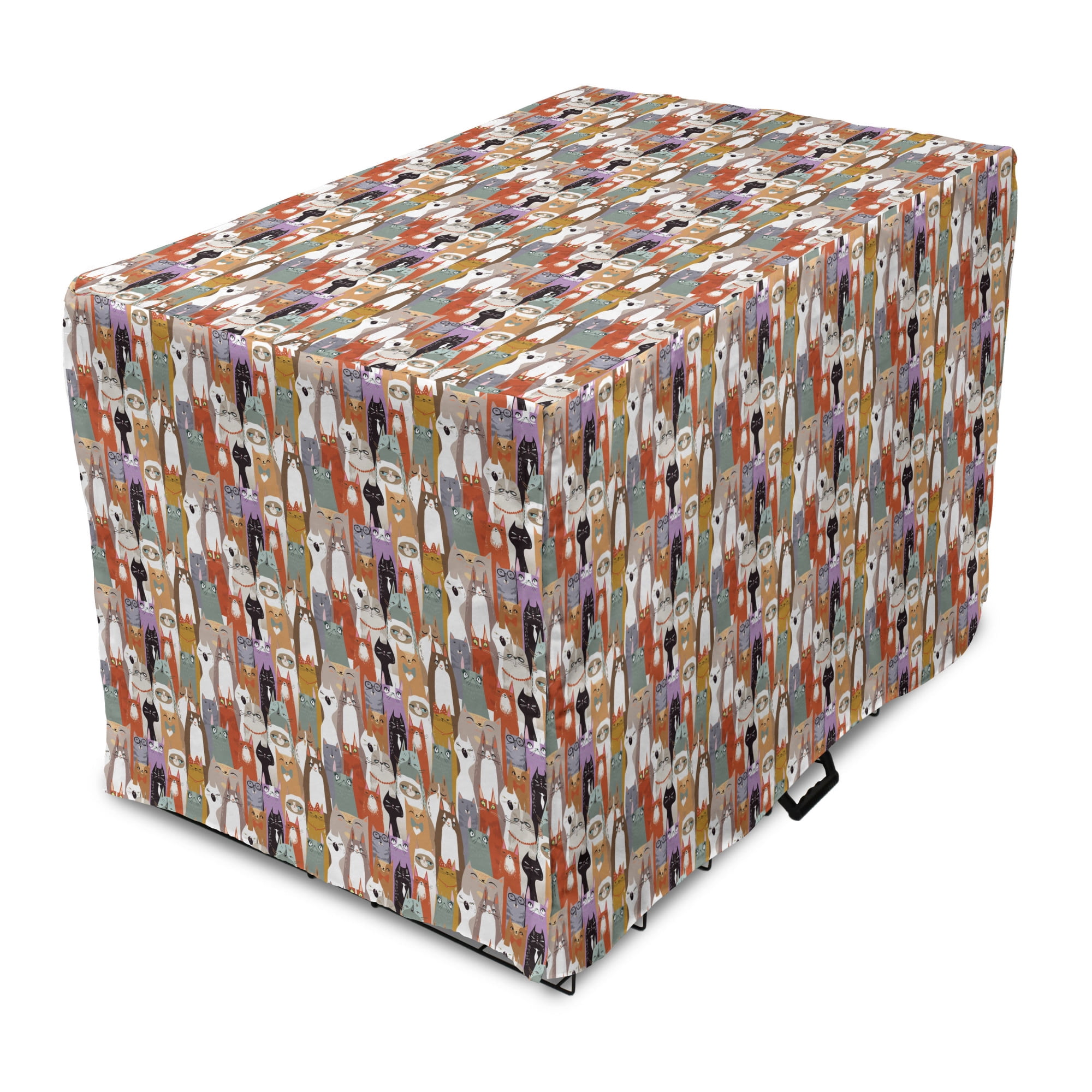 Cats Dog Crate Cover, Continuous Kitties Portrait Posing Meow Animal ...