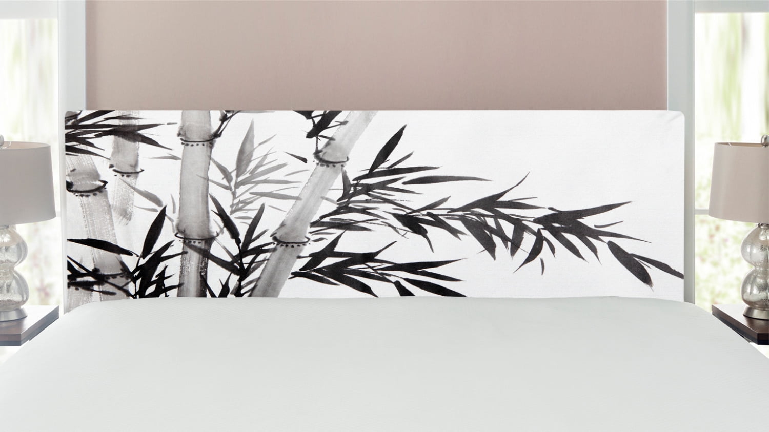 Bamboo Print Headboard, Bamboo Tree Image Traditional Chinese ...