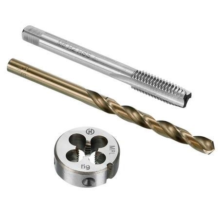 Uxcell M8 x 1.25 Left Hand Thread Milling Tap and Round Die and 6.8mm ...