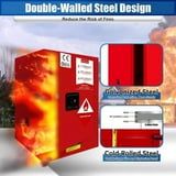 Red Flameproof Cabinet, 18.11"x18.11"x23", Multi-Point Locking ...