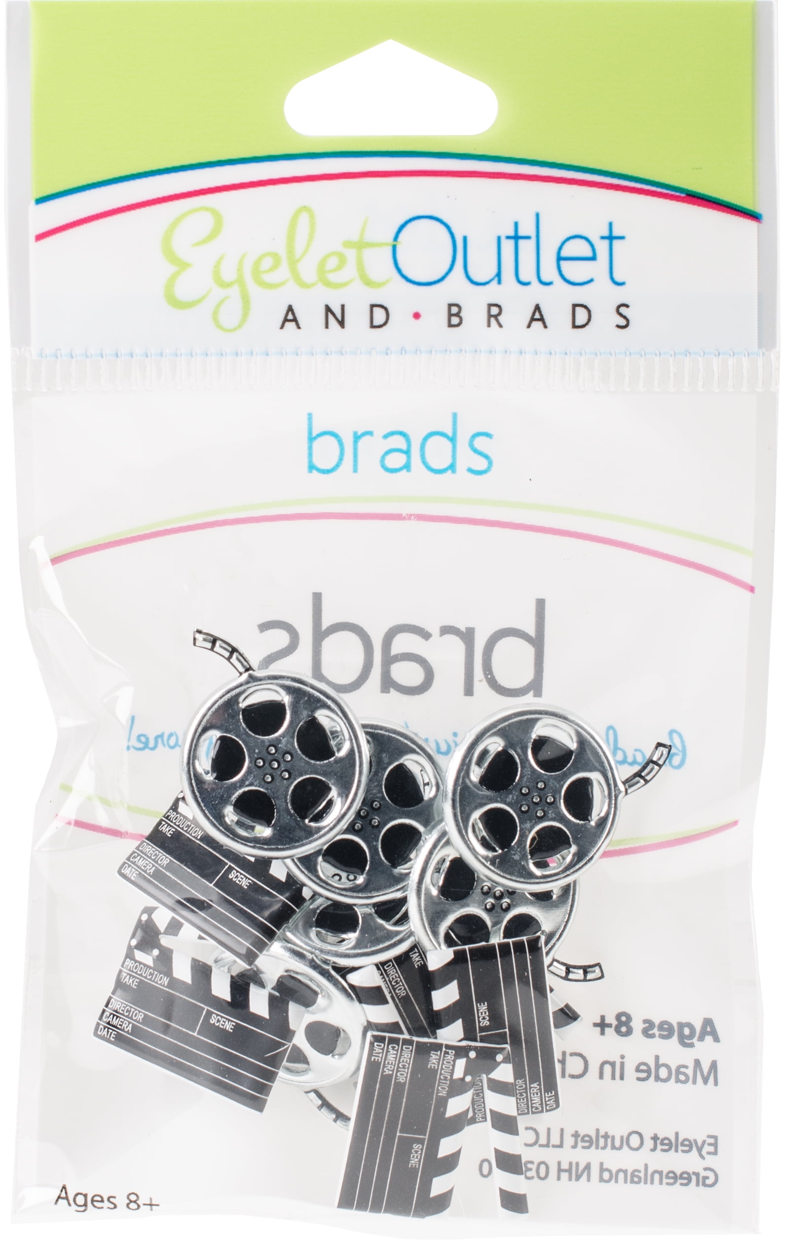 Eyelet Outlet Shape Brads 12/Pkg-Movie - Walmart.com