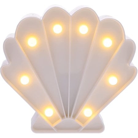 Seashell Marquee Light, Light Up Shell Lamp Battery Powered Shell LED ...