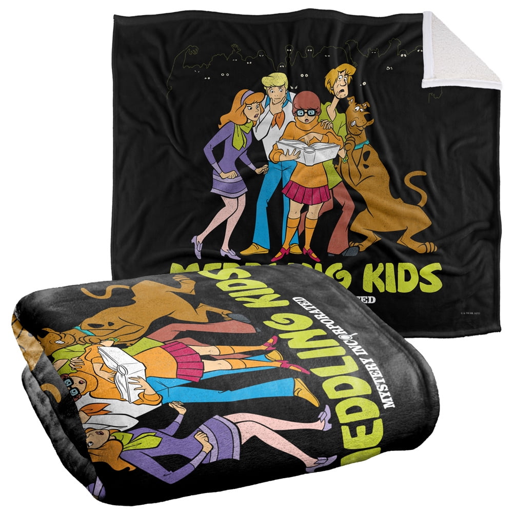 Scooby-Doo Blanket, 50"x60", Meddling Kids Silky Touch Sherpa Back ...