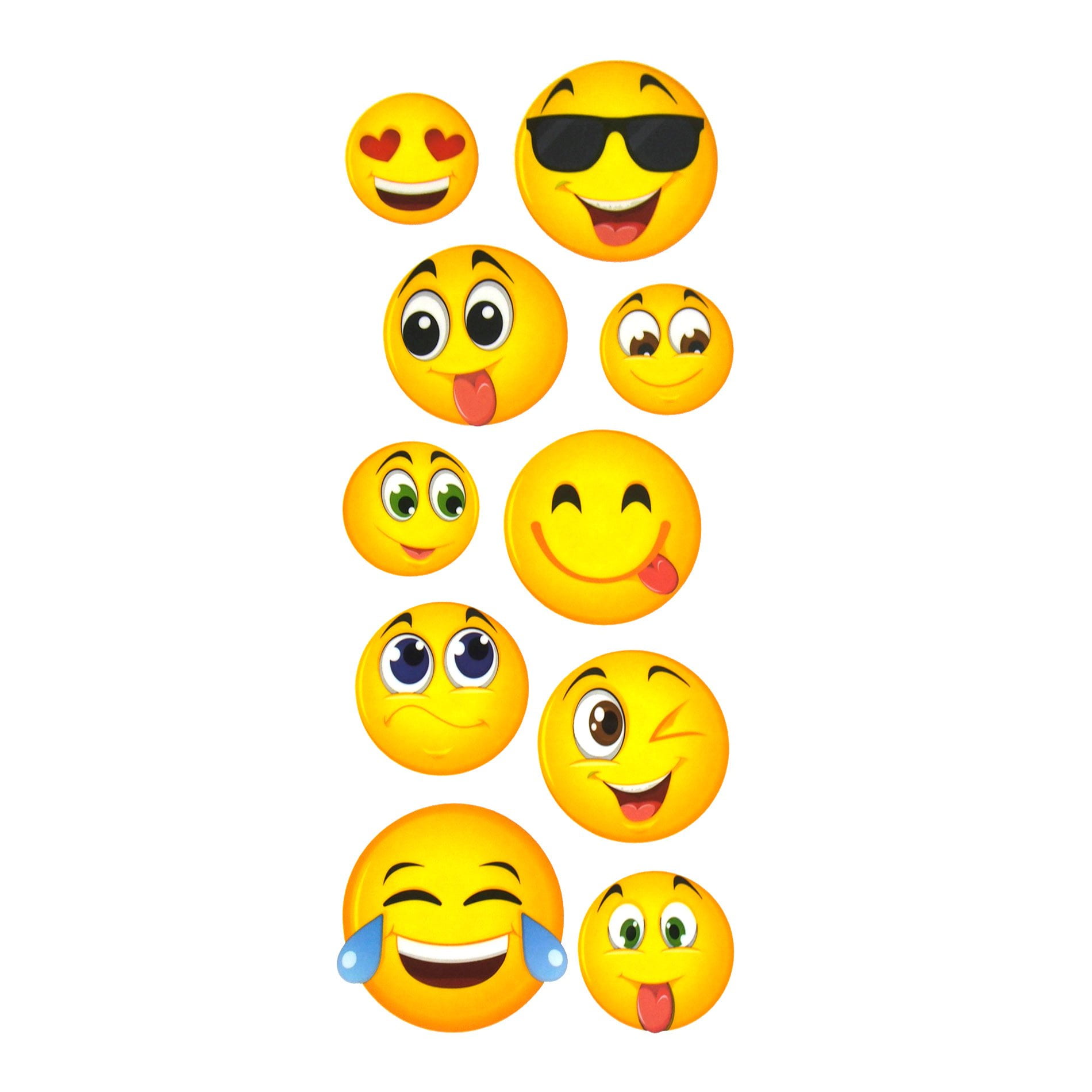 Large Emojis Clear Photo Safe Paper Stickers, 10-Count - Walmart.com