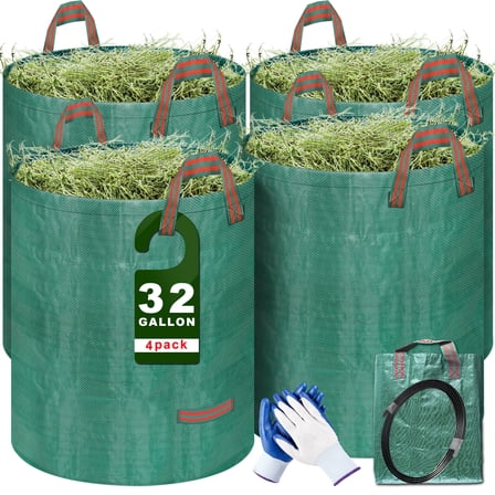 Expert Gardener 30 gal Paper Lawn and Leaf Bags 5 Pack, Durable, Self ...