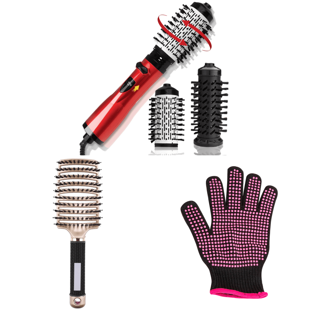 Cepillo Alisador Pelo 3 en 1 Aire Caliente Rizador Con Cabezal 2 ...