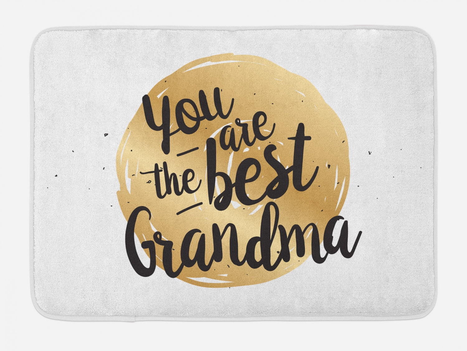 Grandma Bath Mat, Doodle Style Circular Motif Dots Background and Hand ...