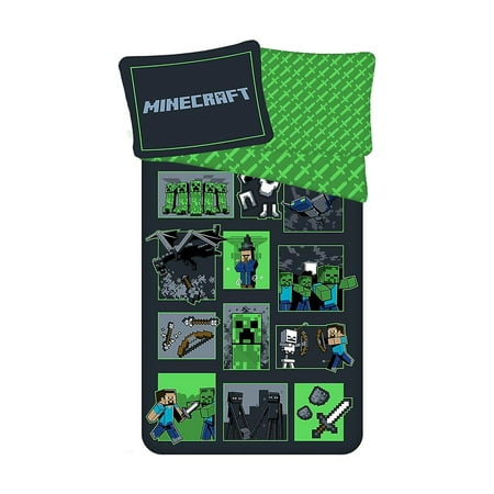 Minecraft Survival Mode Duvet Cover Bed Set Bedding 140x200cm - Walmart.ca