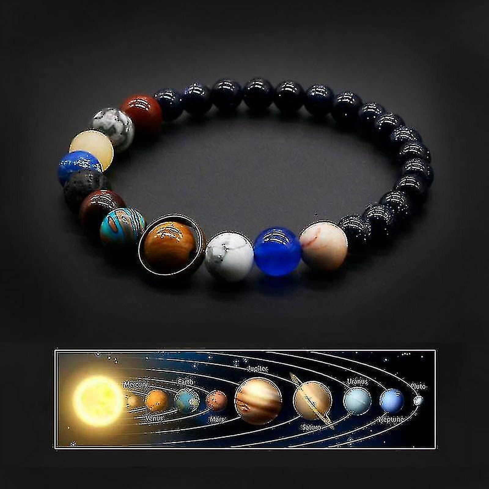 Pulsera del Sistema Solar del Universo Pulsera de Ocho Planetas de Piedra Natural para Mujer ...