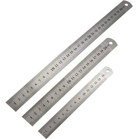 ShenMo 3x Graduated Straight Metal Ruler Double Sided Sewing Ruler ...