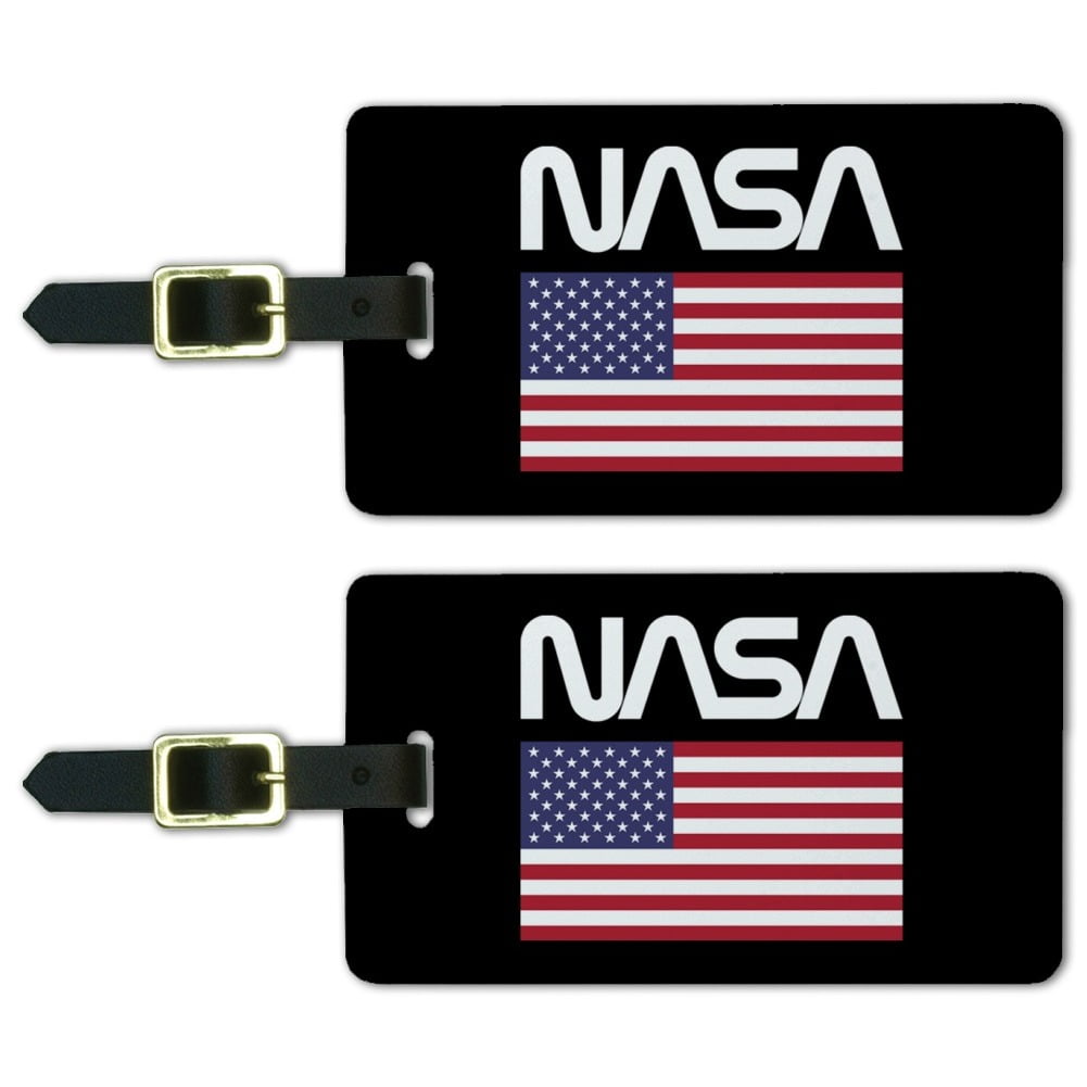 NASA Official Worm Logo United States USA Flag Luggage ID Tags Suitcase ...