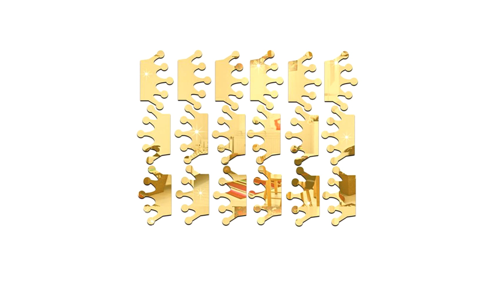 LINEL Gold Mirrored Crown Decals Crown Wall Stickers - Walmart.com
