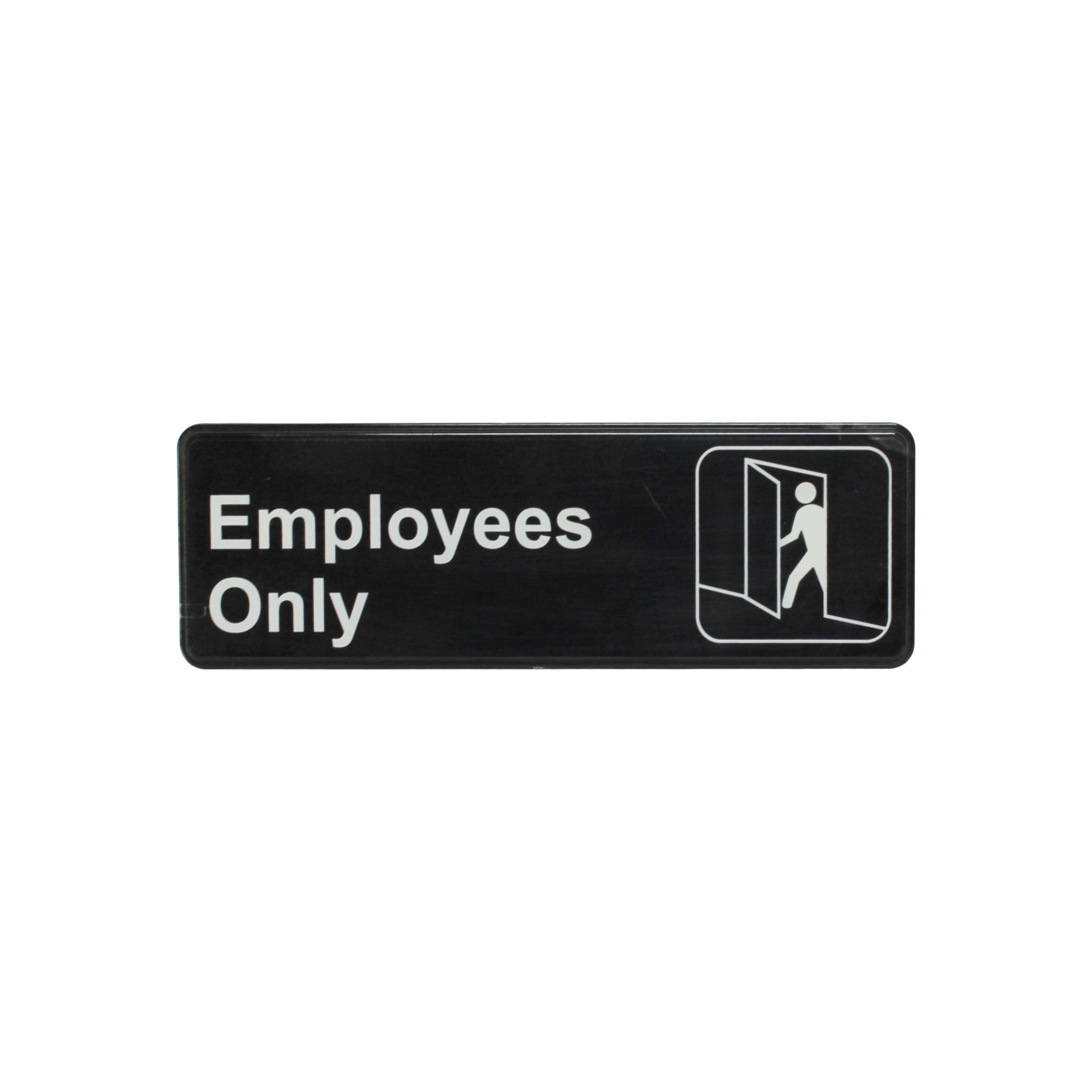 Excellante White on black 9 x 3 inch information sign with symbols ...