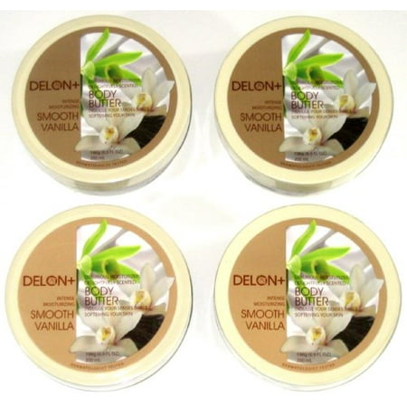 DELON Intense Moisturizing Body Butter, 6.9 Oz (4-Pack) (Smooth Vanilla ...