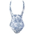 Beranmey Womens Retro Floral Printed One Piece Swimsuit With High