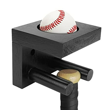 Baseball Bat Wall Mount for Vertical Display, Black Solid Wood Baseball ...