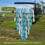 Free Shipping! Blue Handworks Wind Chimes Blue Waterfall Glass Wind ...