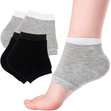 2 Pairs of Open-Toe Moisturising Gel Heel Socks, Spa Sock for Men or ...