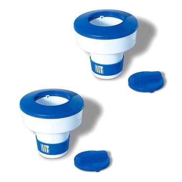 7" Classic Blue and White Floating Swimming Pool Chlorine Dispenser ...
