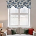 Art Flowers Tie Up Valance Curtains Blue Floral Tie-dye Texture Plants ...