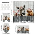 Bull Head Design Bathroom Set 4 Pieces, Polyester Waterproof Shower ...
