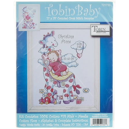 Tobin T21711 Baby Bears Birth Record Counted Cross Stitch Kit - Walmart.com
