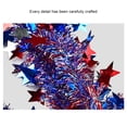 10ft Red White Blue Star Ribbon Tinsel Garland, Colorful Independence ...
