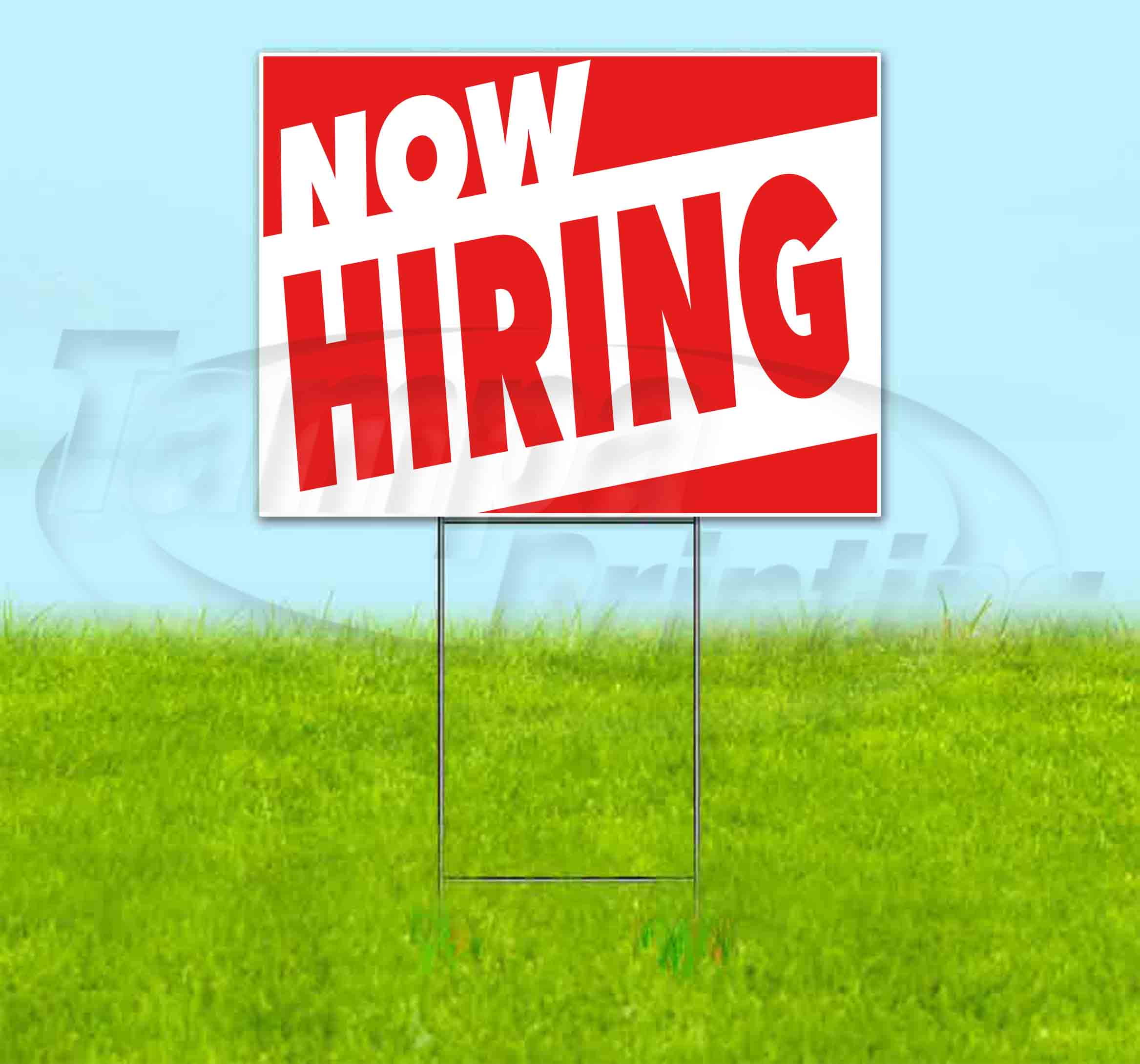 Now Hiring (18" x 24") Yard Sign, Includes Metal Step Stake - Walmart.com