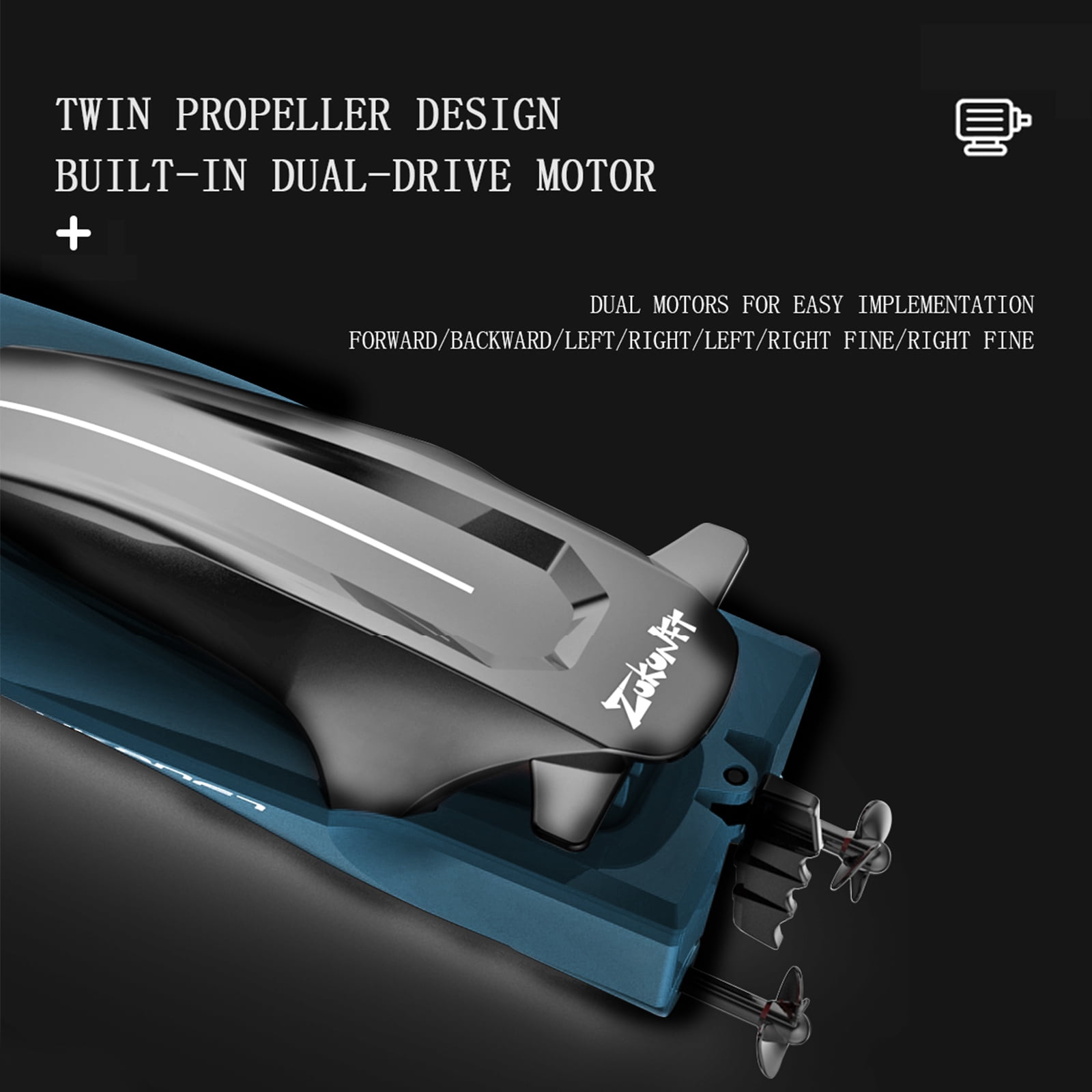 10 km/h 24 ghz 4 canales Mini Rc barco inducción Watercraft eléctrico ...