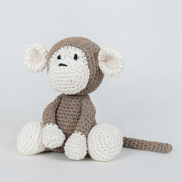 Hoooked Amigurumi DIY Kit W/Eco Barbante Yarn-Monkey Mace - Taupe ...