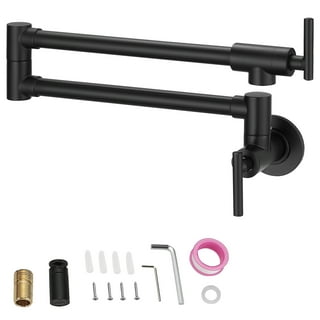 Contemporary Wall-Mount Pot Filler in Matte Black 1165LF-BL - Walmart.com