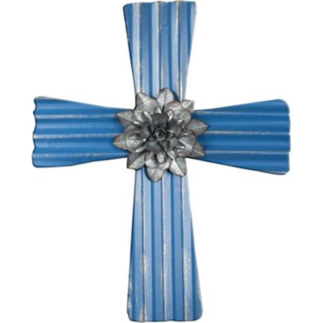 Metal Corrugated Wall Cross Blue - Walmart.com