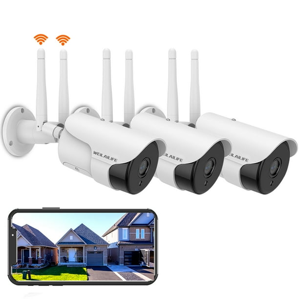 Dual Antennas Wifi Enhanced & 2K 3.0MP Wireless Outdoor Security Camera ...