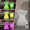 MUZZ Hexagonal LED Light Up Cocktail Bar Table with Remote Control&16 ...