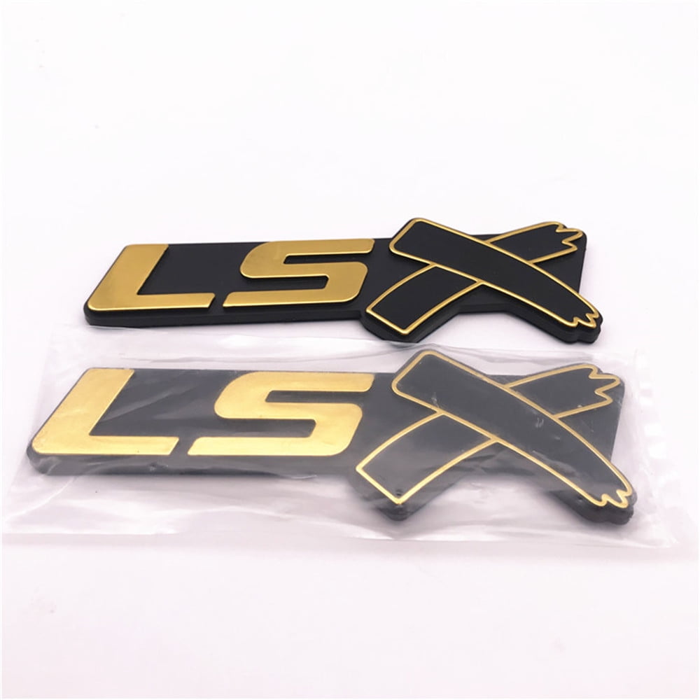 2PCS Black Gold Color Plastic Word LSX Letter Car Fender Side 3D Letter ...