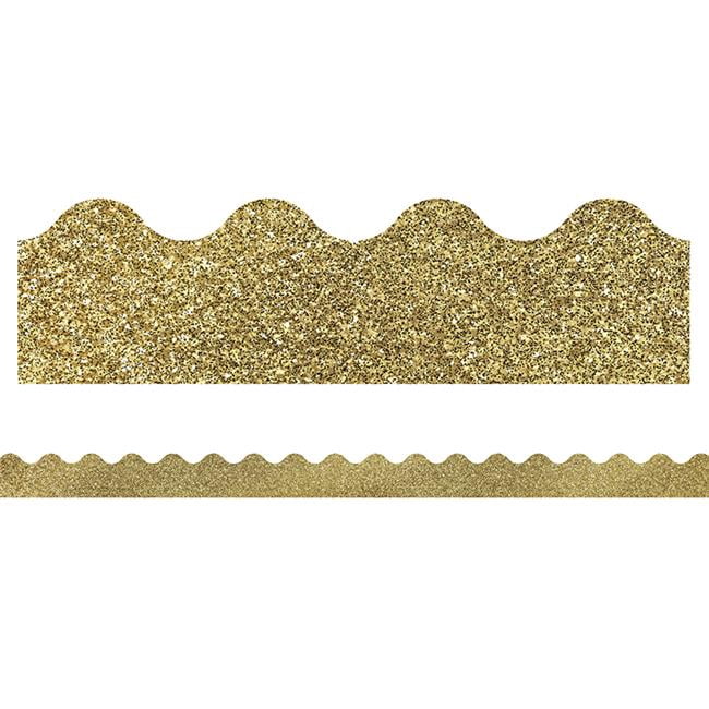 Gold Glitter Scalloped Borders - Pack of 6 - Walmart.com