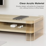 Fenge Acrylic Monitor Stand Riser, 43.1 inch Clear Dual Acrylic ...