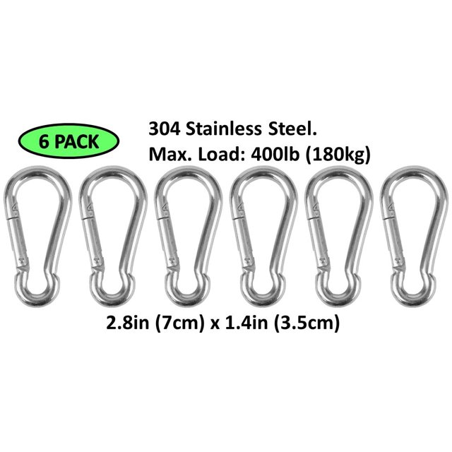 Heavy Duty 2" & 2.8" Stainless Steel Carabiner Spring Snap Clip Link ...