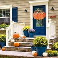 KOMI Farmhouse Pumpkin Wreath for Front Door, Autumn Pumpkin Wreath ...