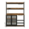 43Inch Wide Large Bakers Rack with Power Outlet, Kitchen Microwave ...